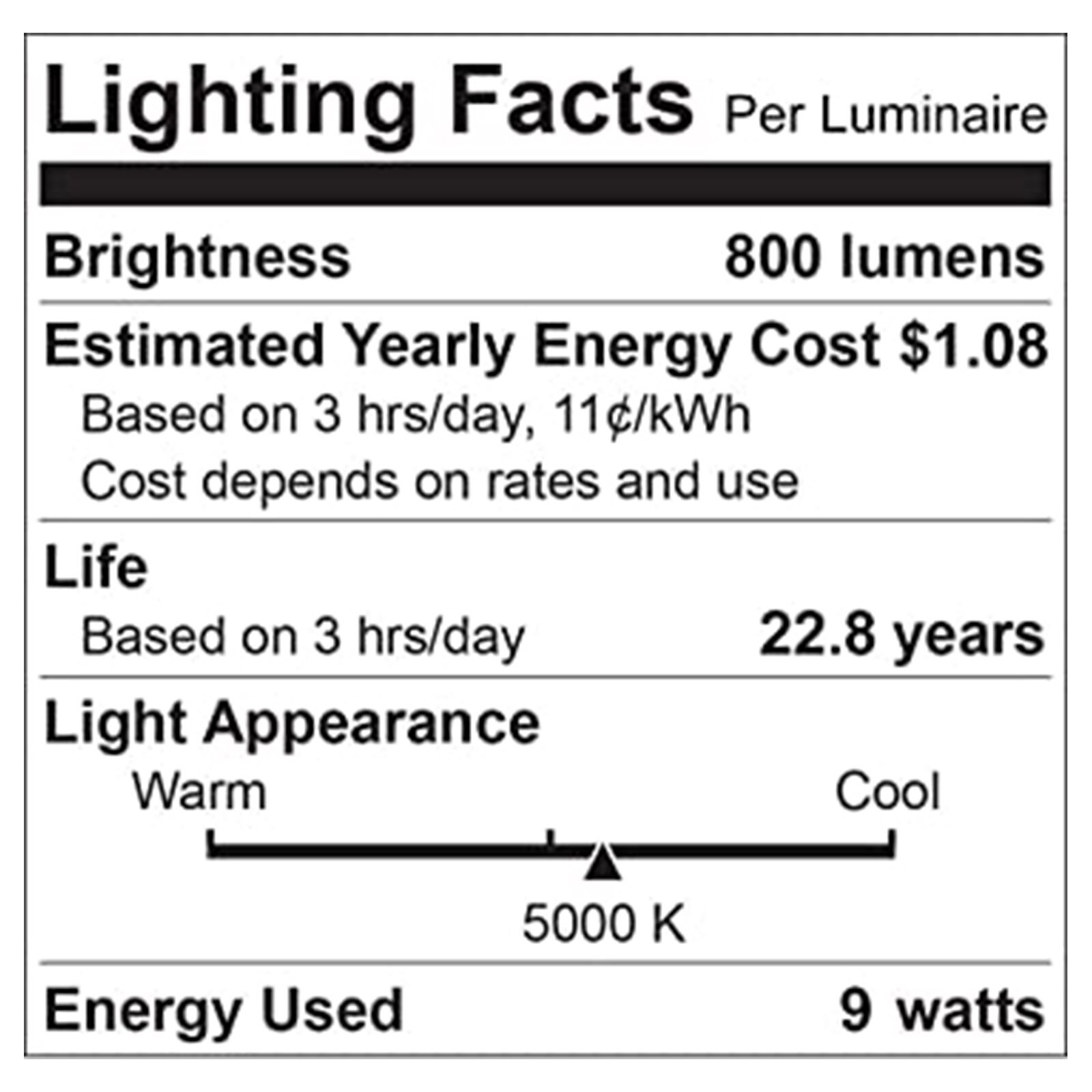 Luxrite A19 LED Light Bulbs 9W (60W Equivalent) 800LM 5000K Bright ...