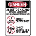 Accuform OSHA DANGER SAFETY SIGN ASBESTOS MCAW102VP MCAW102VP | Zoro