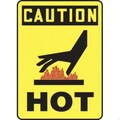Accuform OSHA CAUTION SAFETY SIGN HOT 14 in X MCHL688XP | Zoro
