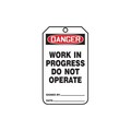 Accuform Safety Tags, DANGER WORK IN PROGRESS DO NOT OPERATE, 5.75in x ...