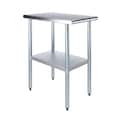 Amgood Stainless Steel Metal Table with Undershelf, 15 Long X 30 Deep ...