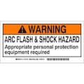 Brady Brady Arc Flash Labels, Warning Arc Flash & Shock Hazzard, 2in X ...