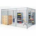 Global Equipment Wire Mesh Partition Security Room 20x15x8 with Roof ...