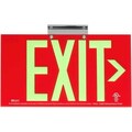 Hubbell Lighting Dual-Lite Exit Sign, Red Acrylic, w/ Photoluminescent ...