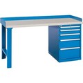 Lista International Industrial Workbench w/Leg, 5 Drawer Cabinet ...