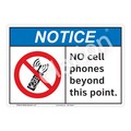 Clarion Safety Systems ANSI/ISO Compliant Notice No Cell Phones Safety ...
