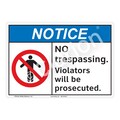Clarion Safety Systems Notice No Trespassing Safety Signs Outdoor ...