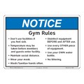 Clarion Safety Systems ANSI/ISO Compliant Notice/Gym Rules Safety Signs ...