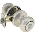 Kwikset Hancock Satin Nickel Entry Door Knob Featuring SmartKey ...
