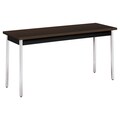 Hon Rectangle Utility Table, 60" X 20" X 29", Mocha/Black Top, High ...