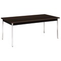 Hon Rectangle Utility Table, 72" X 36" X 29", Mocha/Black High-Pressure ...