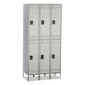 Safco Double-Tier, Three-Column Locker, 36" W, 78" H, Two-Tone Gray ...