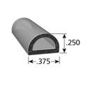 Exonic Polymers D-shaped EPDM Sponge Rubber Seal, .375"H & .250"W, 250 ...