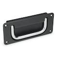 J.W. Winco Recessed Folding Pull Handle, Black, Steel 425.8-120-CR-SW-A | Zoro
