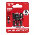 Milwaukee Tool SHOCKWAVE Impact Insert Socket Adapter Set - 3PC 48-32 ...