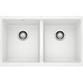 Blanco Precis Silgranit 50/50 Double Bowl Undermount Kitchen Sink ...