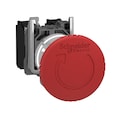 Schneider Electric Emergency stop push button, Harmony XB4, metal, red mushroom 40mm, 22mm ...