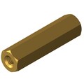 Lyn-Tron Hex Standoff, #8-32 Thrd Sz, 1-1/8 in L, Brass Plain, 3/8" Hex ...