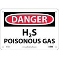 Nmc DANGER, H2S POISONOUS GAS, 7X10, D440P | Zoro