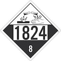 Nmc PLACARD, SODIUM HYDROXIDE, 1824 DL147BP100 | Zoro