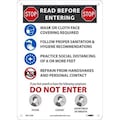 Nmc Safety Sign, STOP READ BEFORE ENTERING, Rigid Plastic 050, 14 H x ...