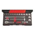 Holex 19 Pc 3/8 inch Drive Socket Set, 12 pt, 8 mm to 22 mm 633918 12 ...
