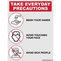 Superior Mark Hand Wash Everyday Precautions Poster-Red/Gray/White/Blk ...