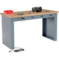 Global Industrial Panel Leg Workbench, 72 x 30in, Power Outlets, Shop ...