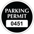 Lustre-Cal Static Cling Parking Permit Black 2in x 2in Circle ...