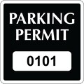 Lustre-Cal Vinyl Permanent Parking Permit Black 2in x 2in Square ...