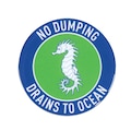 Pig Storm Drain Marker, Drains to Ocean, 10PK SGN8200-870 | Zoro