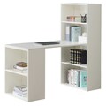 Basicwise Computer Writing Workstation Table with Combo Bookshelf ...