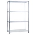 R&B Wire Products Heavy Duty Chrome Wire Shelving Unit with Solid ...