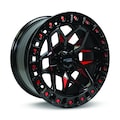 Rtx Alloy Wheel, Zion 17x9 5x127 ET-15 CB71.5 Gloss Black Milled Red ...
