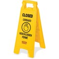 Rubbermaid Commercial Closed Multi-Lingual Floor Sign, 25" Height, 11 ...