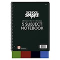 School Smart Spiral Non-Perforated 5 Subject Wide Ruled Notebook, 10-1/ ...