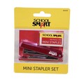 School Smart STAPLER MINI STAPLER SET WITH 500 STAPLES RED 1008-RED | Zoro