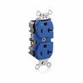 Leviton ELECTRICAL RECEPTACLES HG DUP REC 20A-125V BACK BLUE 8300-HBU ...