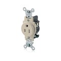 Leviton 15A Single Receptacle 125Vac 5-15R Iv T5015-I | Zoro