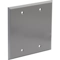 Bell Electrical Box Cover, 2 Gangs, Square, Aluminum, Blank/Flat Cover ...