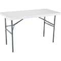 Lifetime 4 Ft. x 24 In. White Granite Light Commercial Folding Table ...