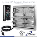 Iliving 18 in. Wall Mounted Shutter Exhaust Fan with Thermostat and ...