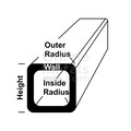 Onlinemetals 1" x 0.125" Aluminum Square Tube 6063-T52-Extruded Radius ...