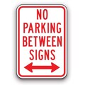 Orafol 12in X 18in Red, No Parking Between Signs Right/Left Arrow, 7900 ...
