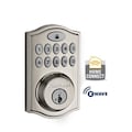 Kwikset Traditional SmartCode Touchpad Z-Wave Deadbolt SmartKey - Satin ...