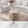 Rustic Manor Lavigne Linen Flower Shaped Ottoman with Nailhead Trim ...