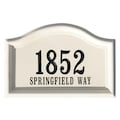 Qualarc 20 in. Engraved Arch Cast Concrete Address Block in Cream Color ...