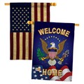 Gardencontrol 28 x 40 in. Military Vertical Double Sided Welcome Home ...
