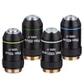 Amscope Plan Objective Lens Set 10X 20X 40X 100X with Black Finish PAX ...