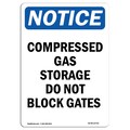 Signmission Safety Sign, OSHA Notice, 7" Height, Compressed Gas Storage ...